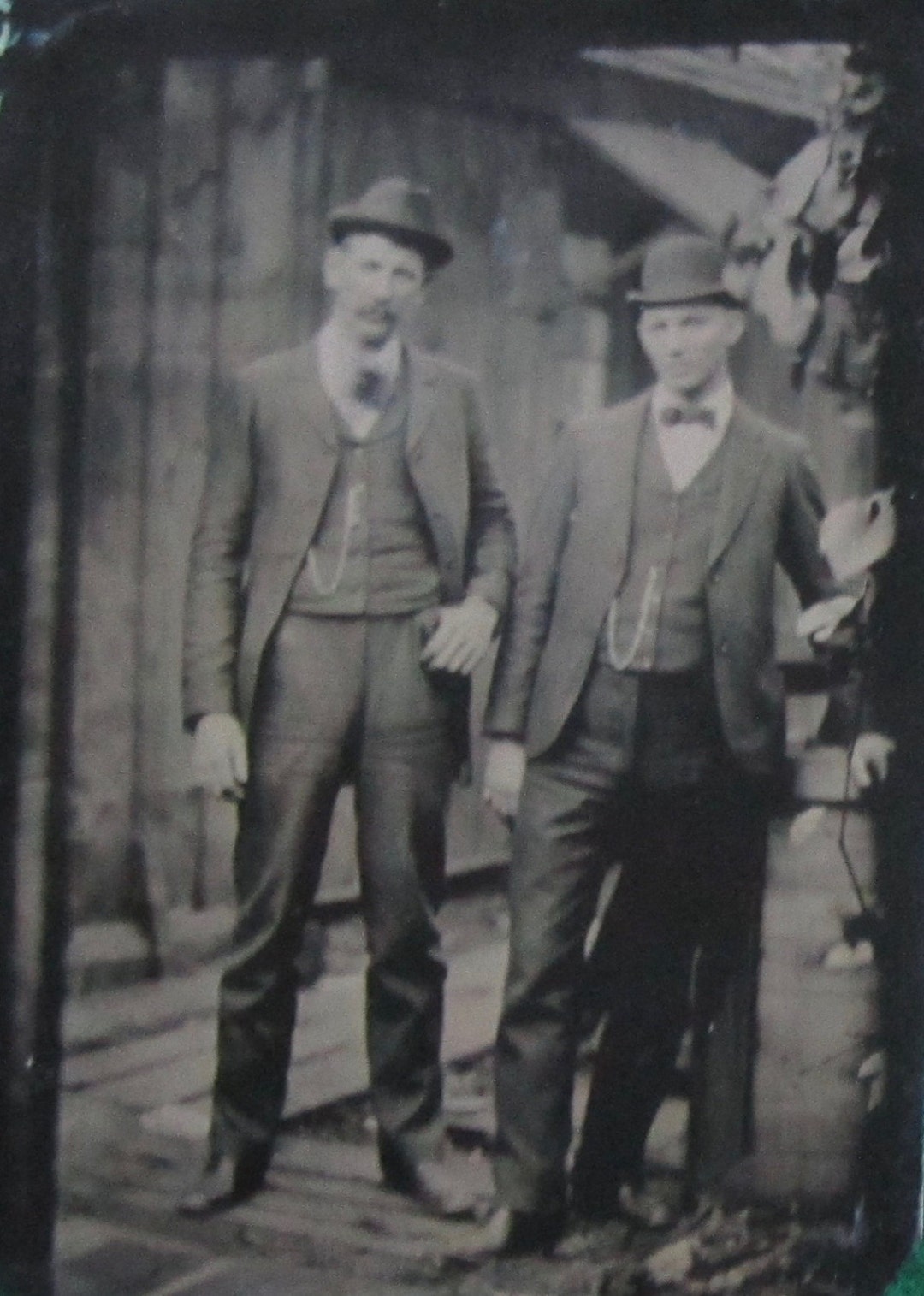 Cool Dudes - Men With Hats Share A Moment Tintype Photograph - Free ...