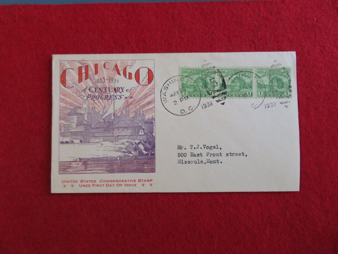 1933 Century of Progress Chicago World's Fair Official Postal First Day ...