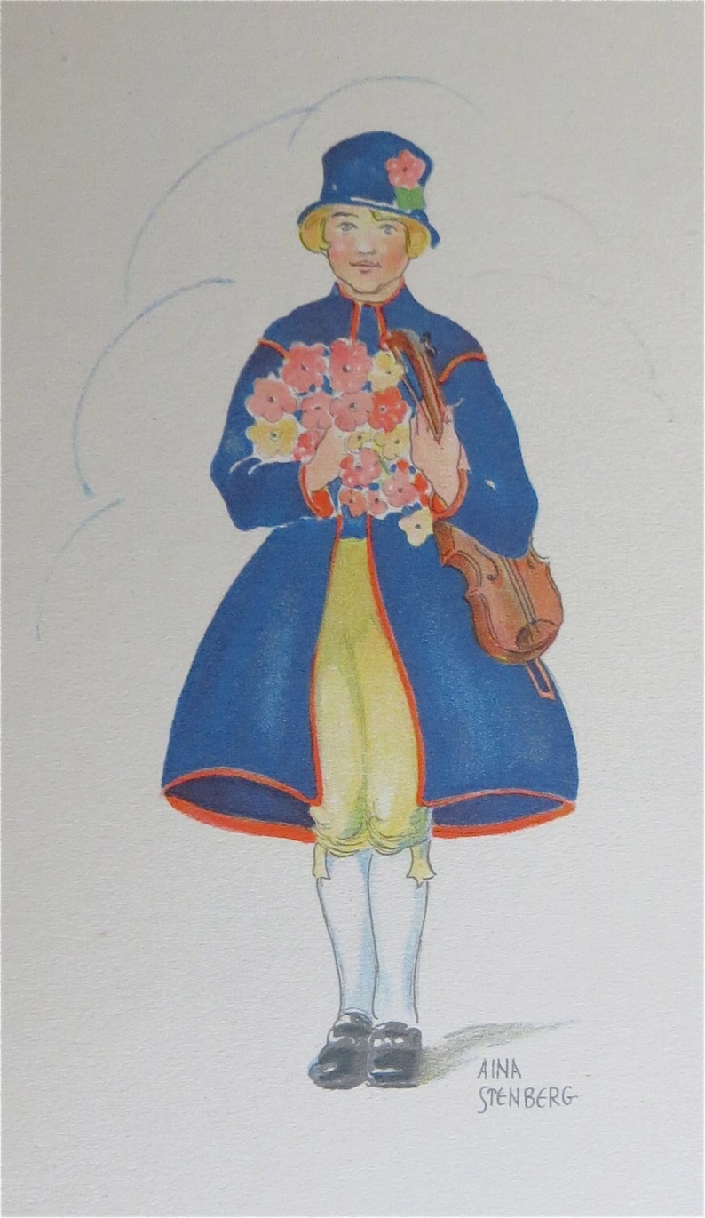 Original Aina Stenberg Artist Signed Postcard Swedish - Etsy