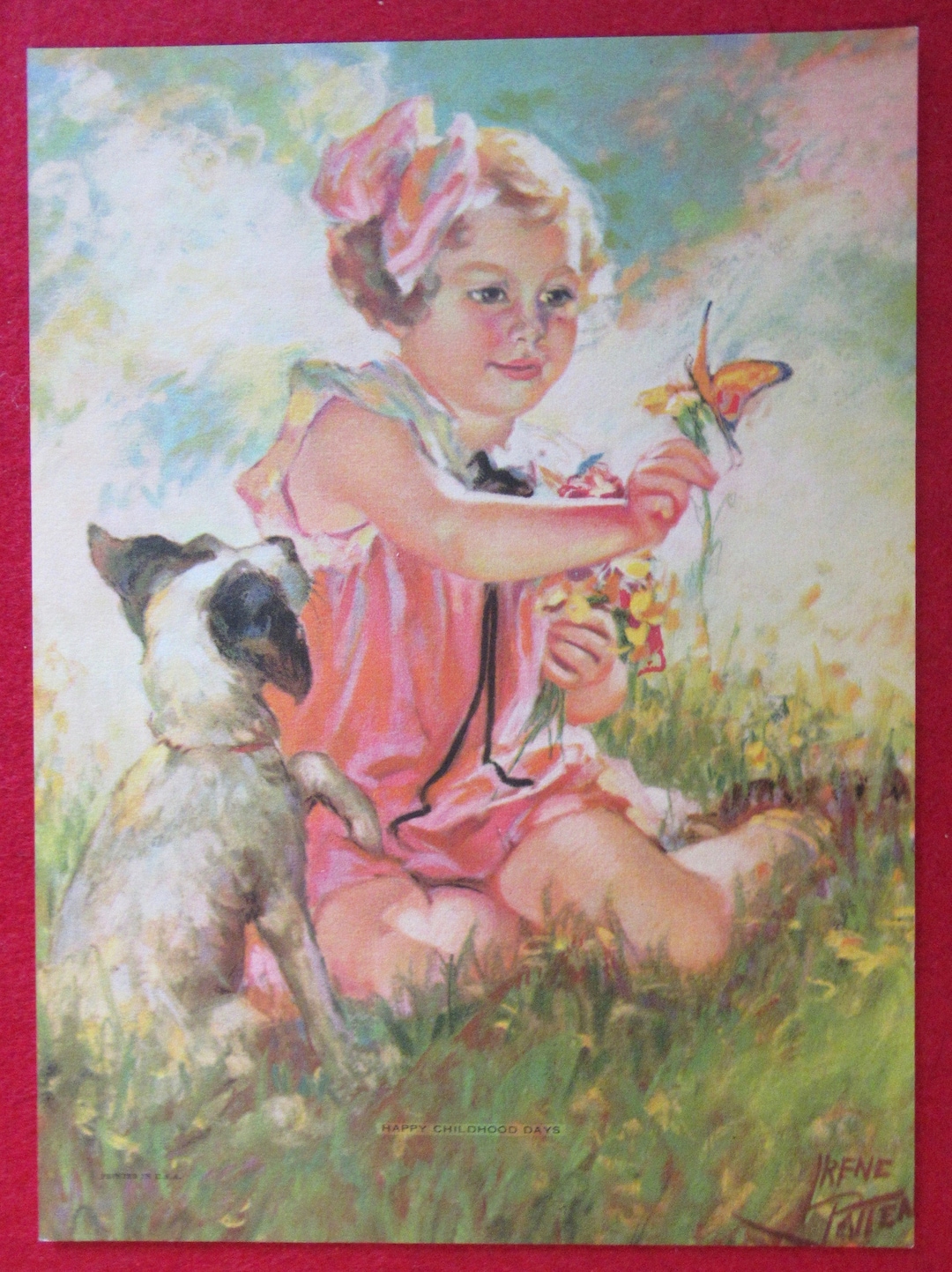 Original 1930's Happy Childhood Days Calendar Art Print by Irene Patten ...