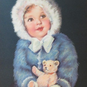 Original 1930's Adorable Bunny Calendar Art Print by Irene Patten - 7 X ...
