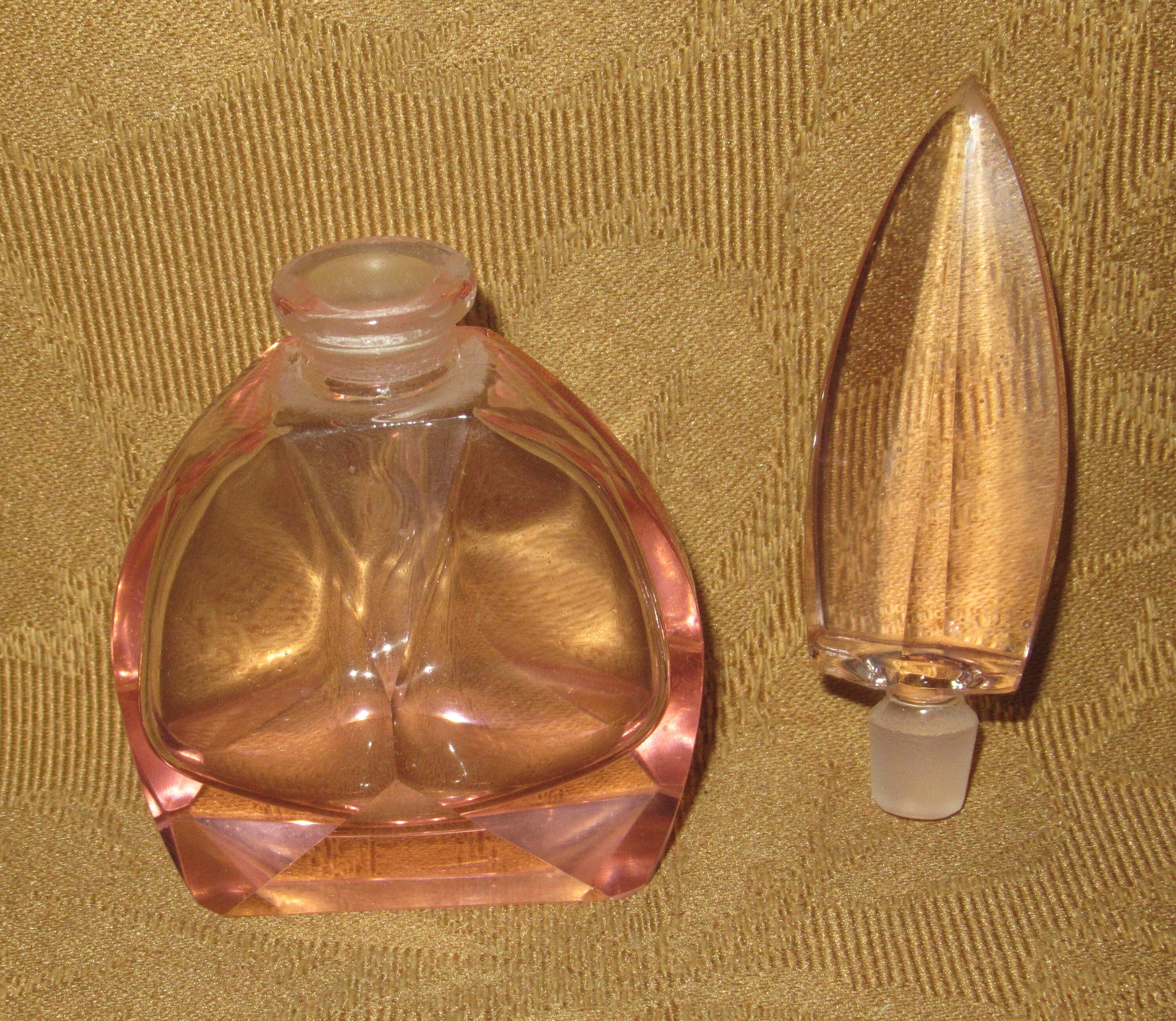 Beautiful Vintage Pink Crystal Perfume Bottle | Etsy