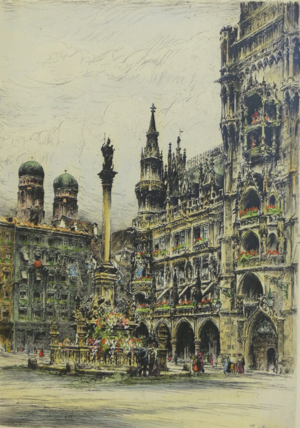 1920 Professor Paul Geissler 1881-1965 Aquatint Etching - Signed ...