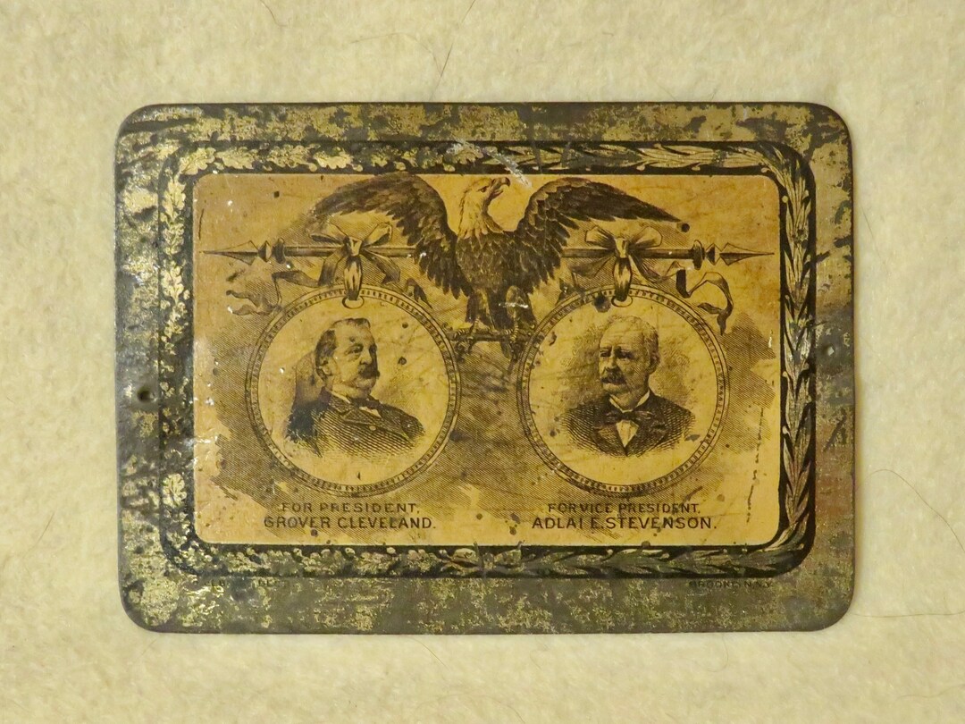 Original 1892 President Grover Cleveland Adlai Stevenson Presidential ...