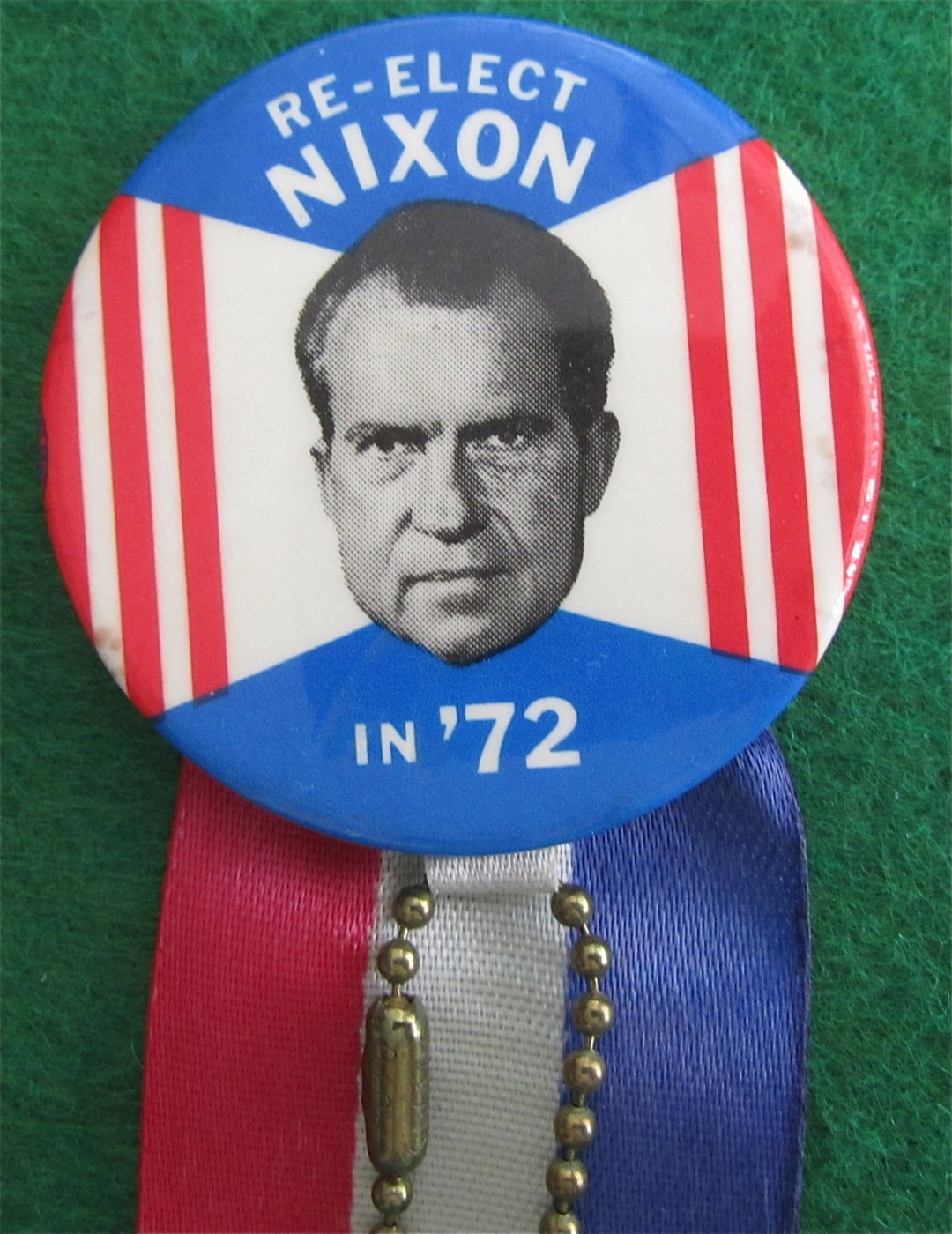 1972 Nixon Campaign Pin-back Button With Ribbon - Etsy