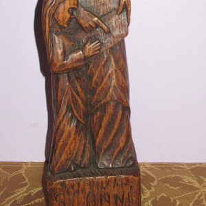 Very Old Hand Carved Ste Anne Roman Catholic Oak Statue Signed ...