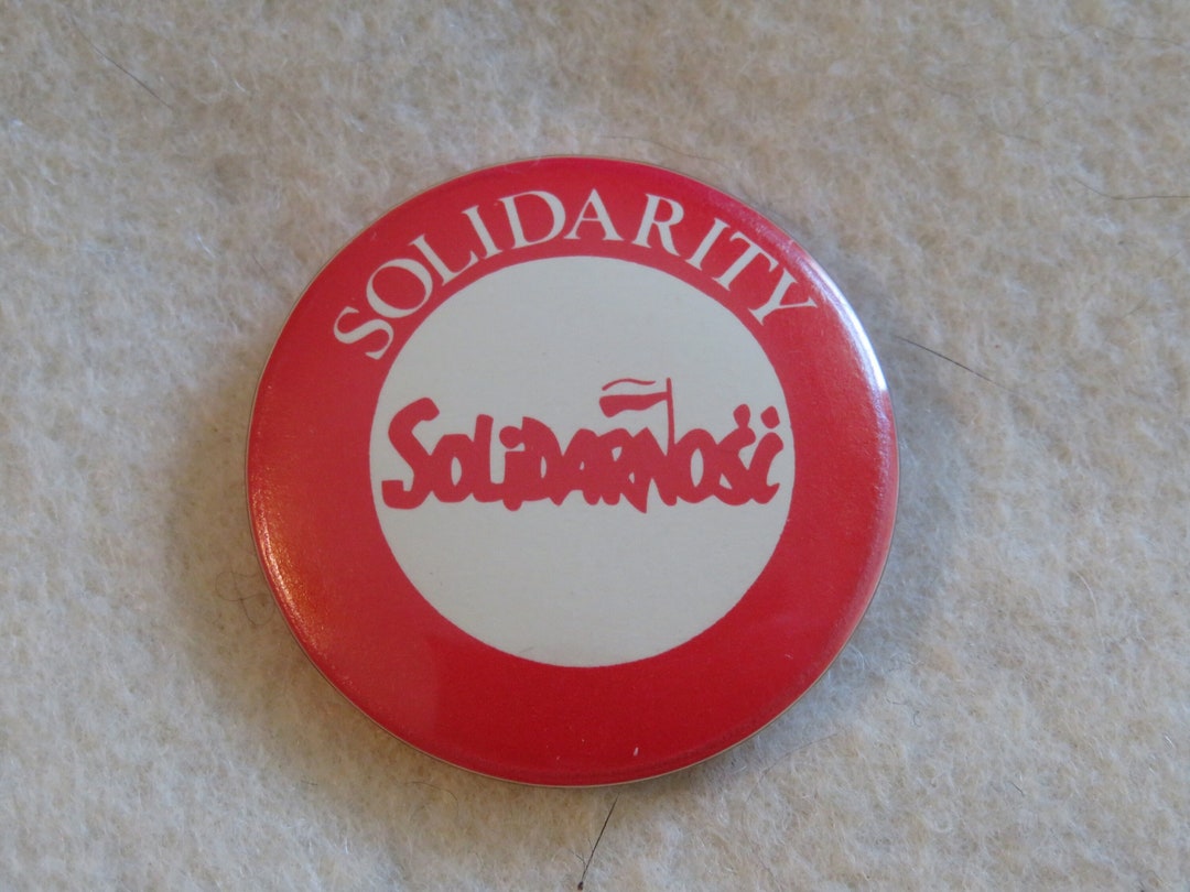Original 1980's Solidarnosc Polish Solidarity Political Pinback Button ...