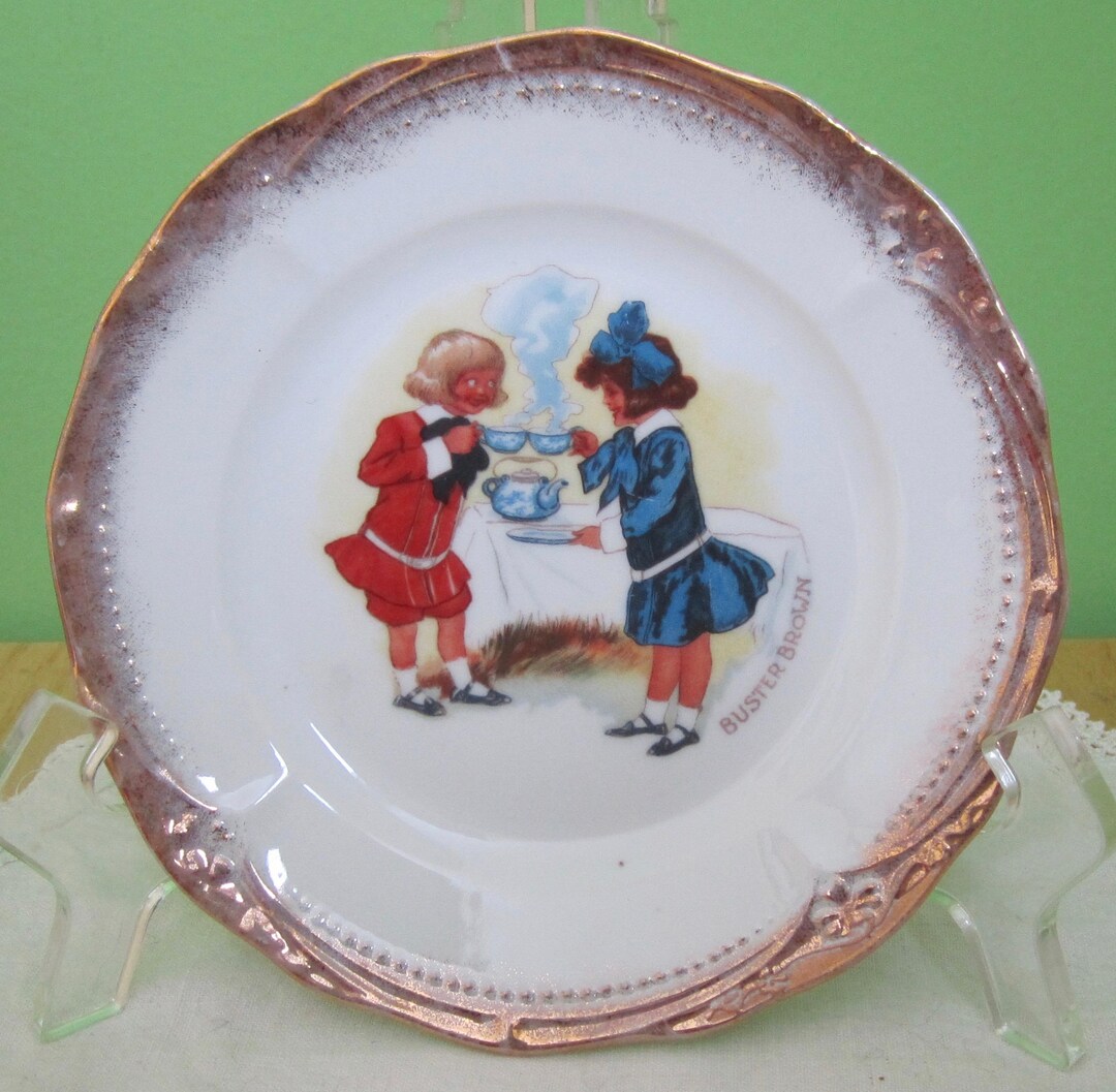 Vintage Buster Brown Porcelain 6" Plate - Advertising - Etsy