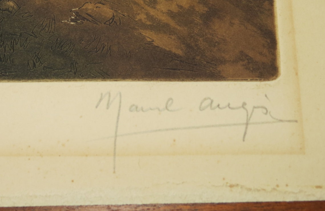 Marcel Augis 19th Century Aquatint Etching Old Mill Artist Proof ...