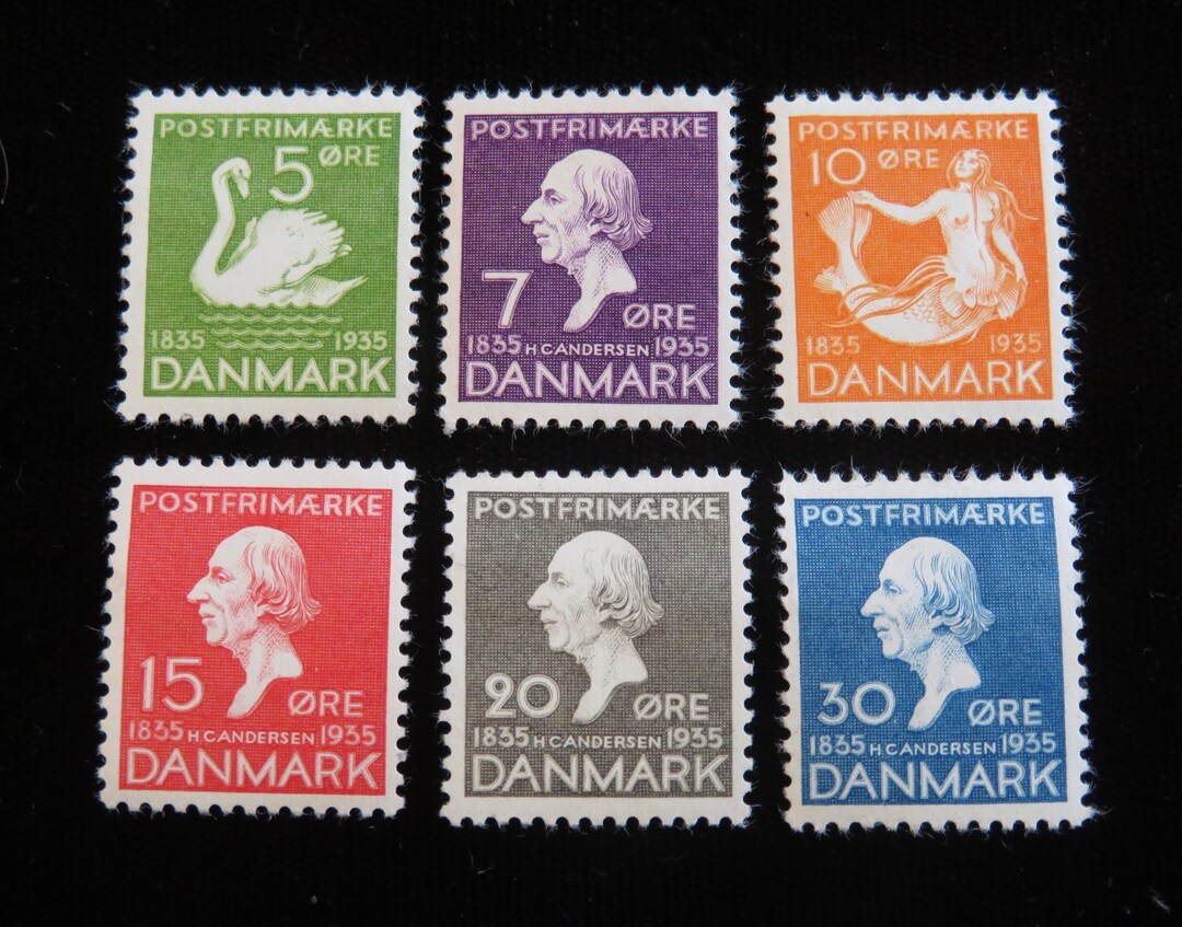 1935 Denmark Scott #246 - 251 Mint Hinged Postage Stamp Philatelic Set ...
