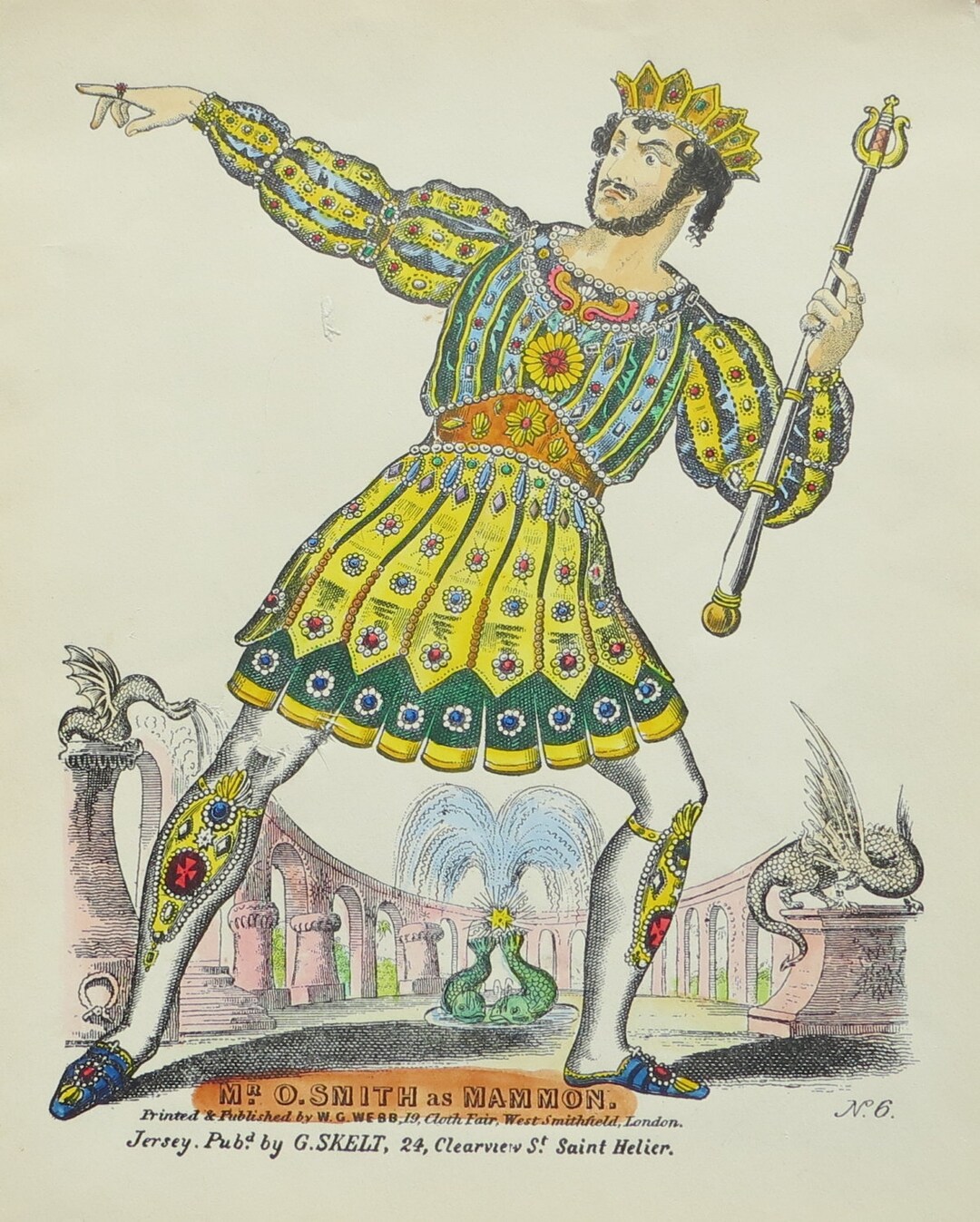 19th Century Theatrical Print: O. Smith as Mammon, G. Skelt - Etsy