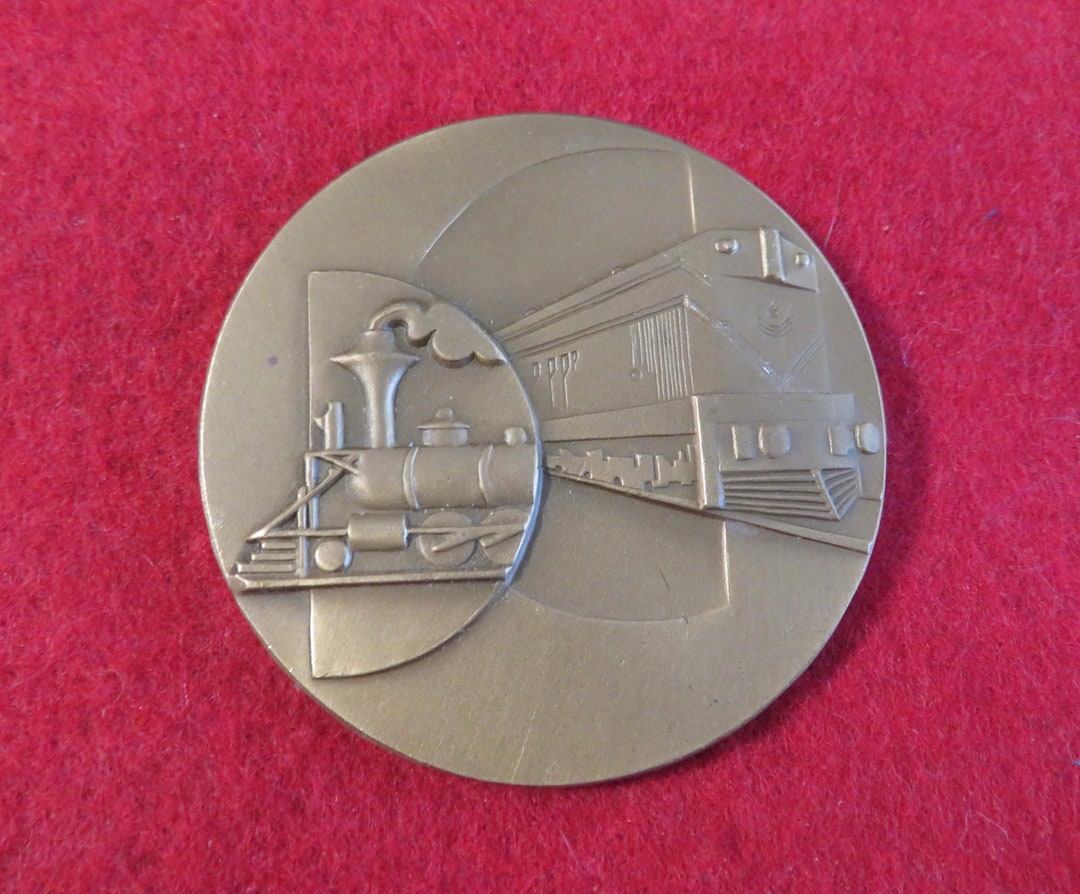 Vintage Israel Railway Railroad Commemorative Souvenir Bronze Medallion ...