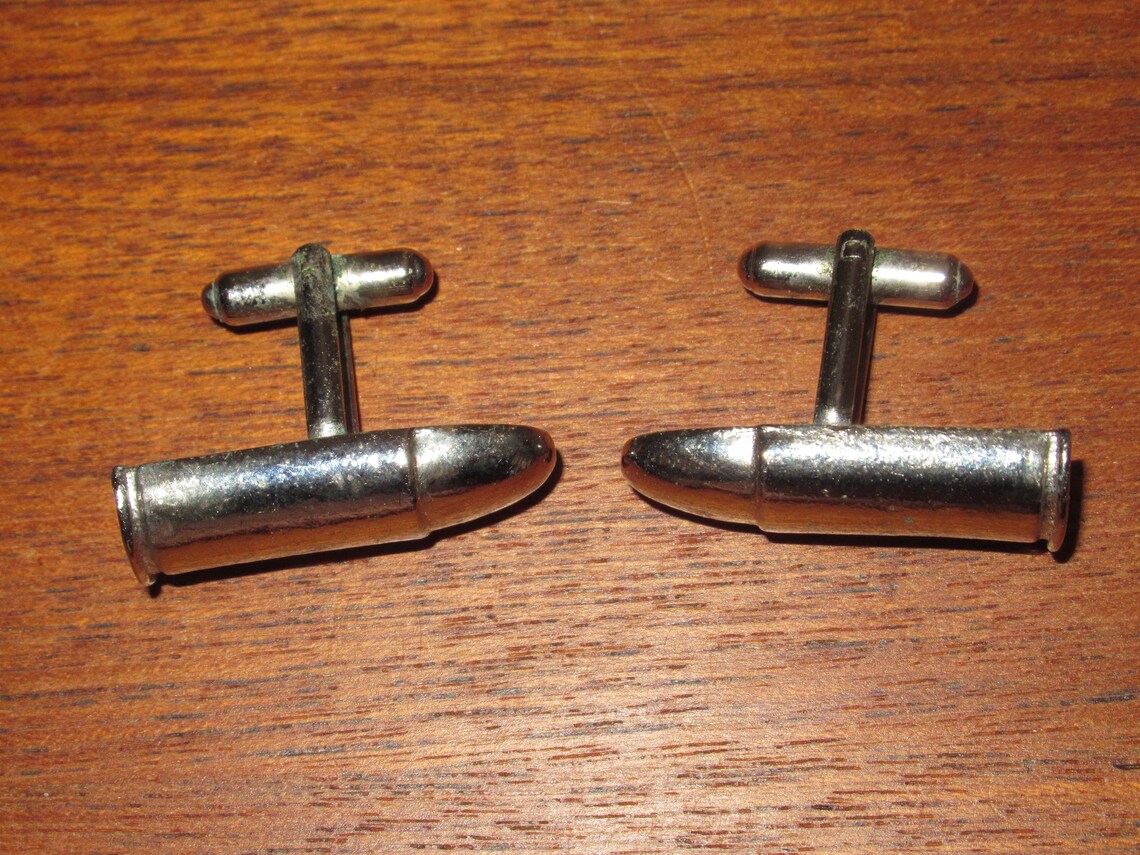 Vintage 1970's Law Enforcement Silver Bullet Cufflink/cuff | Etsy