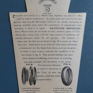 1880's Keystone Watch Case Company Victorian Trade Card Advertising ...