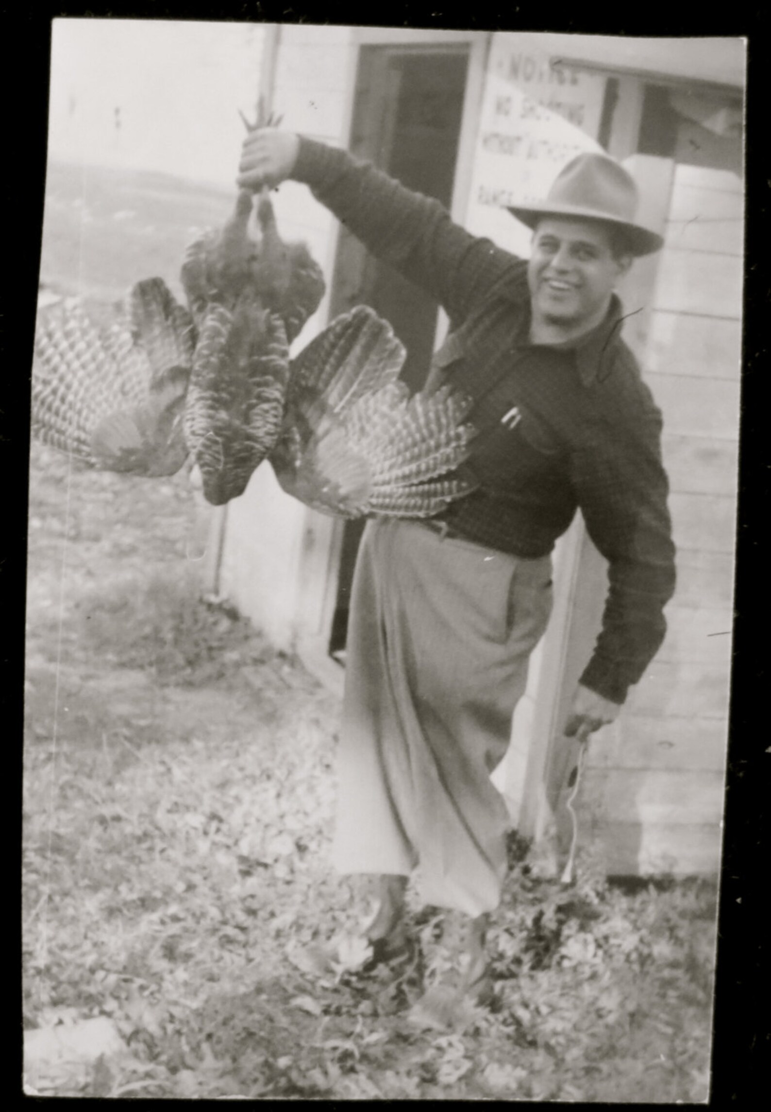 1940's Man Holds Dead Hawk Snapshot Photograph Free | Etsy