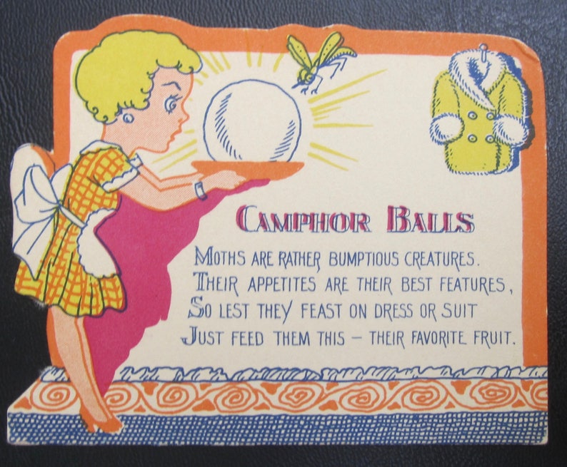 Vintage 1920's Bridal Shower Cartoon Gift Card - Camphor Balls - Etsy