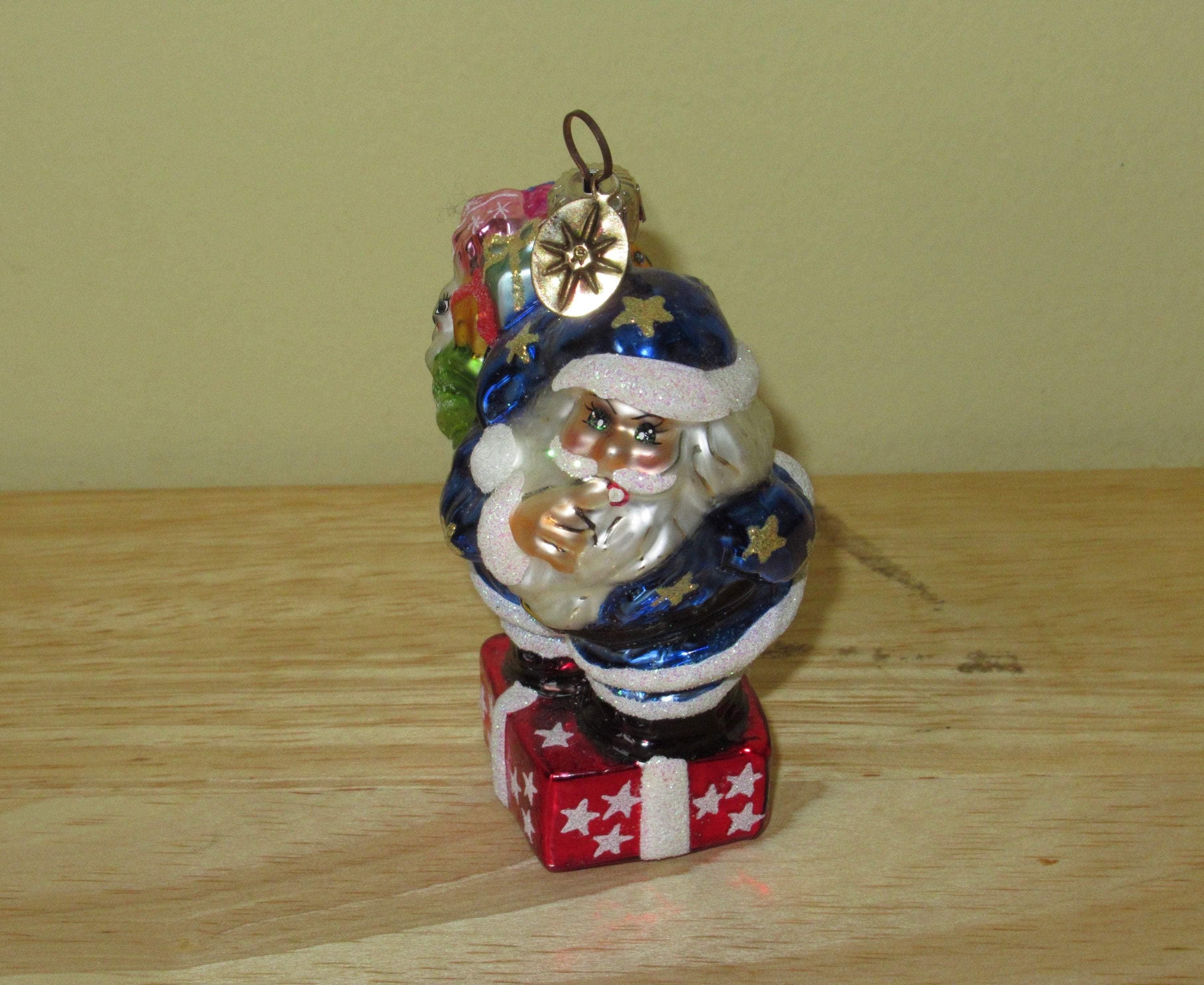 Christopher Radko Blue Secret Santa Glass Christmas Ornament | Etsy