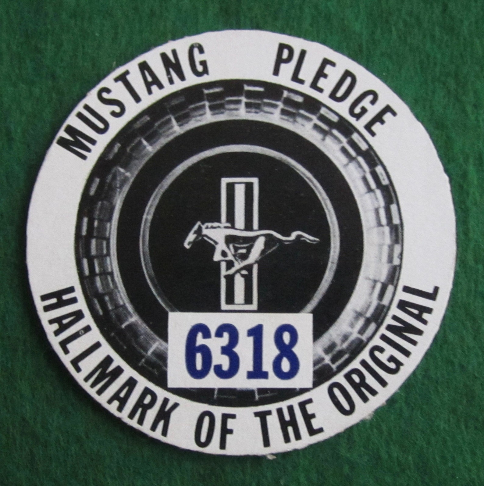 Vintage 1960s Ford Mustang Car Pledge Paper Badge Pin Club | Etsy