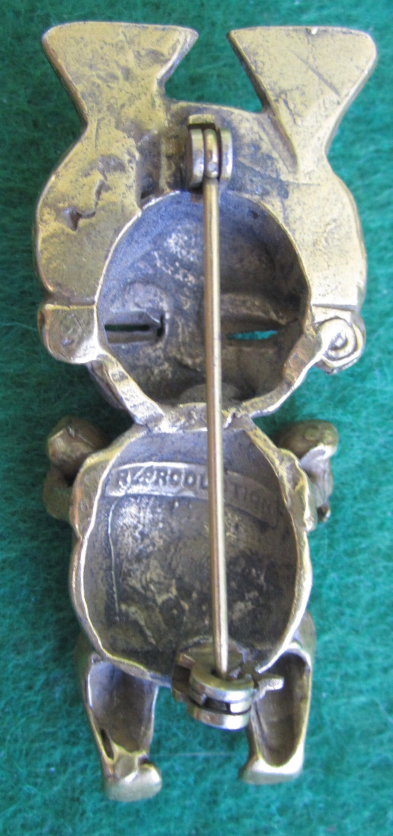 Vintage 1970's Museum Reproduction Mayan Aztec God Pin Back Brooch ...