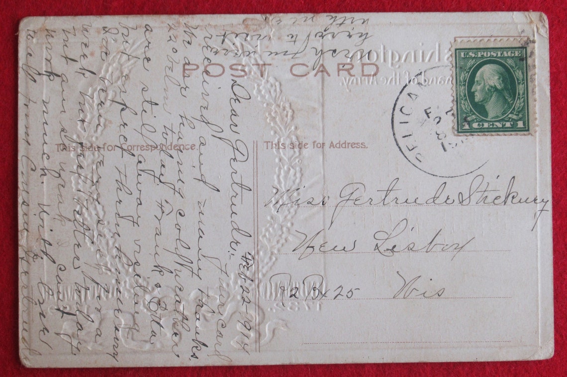 Patriotic 1910's George Washington's Birthday Postcard | Etsy