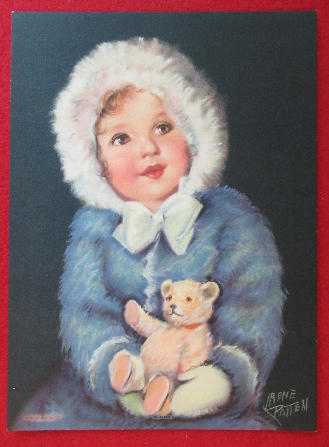Original 1930's Adorable Bunny Calendar Art Print by Irene Patten - 7 X ...