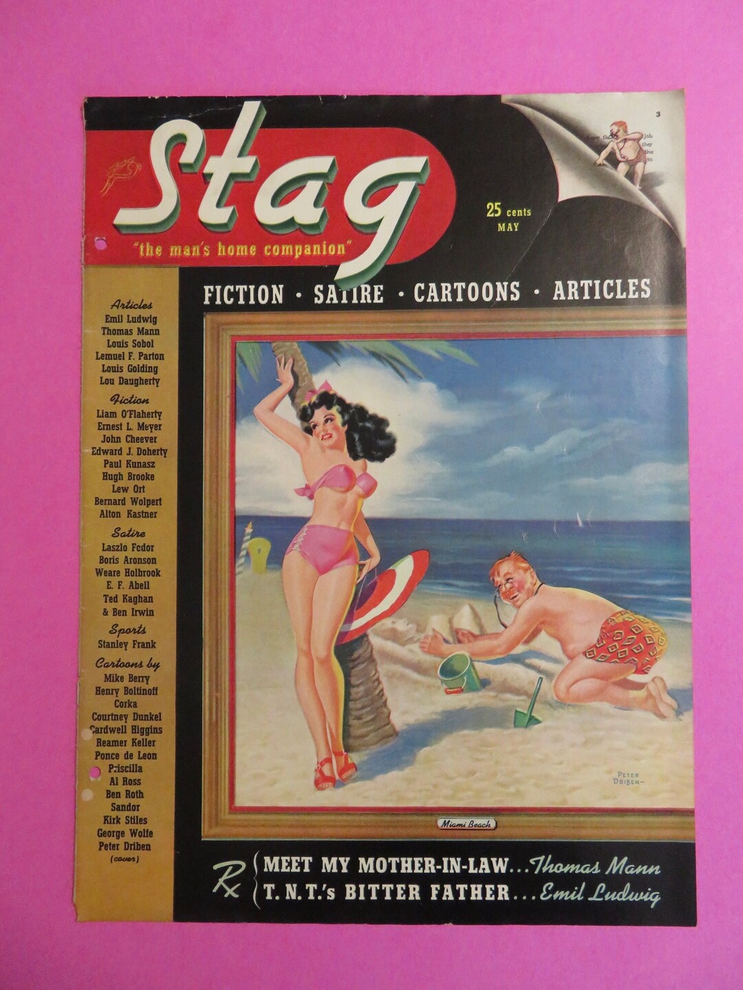 Original 1942 Stag Magazine Cover Sexy Beach Girl by Peter Driben cover Only - Etsy