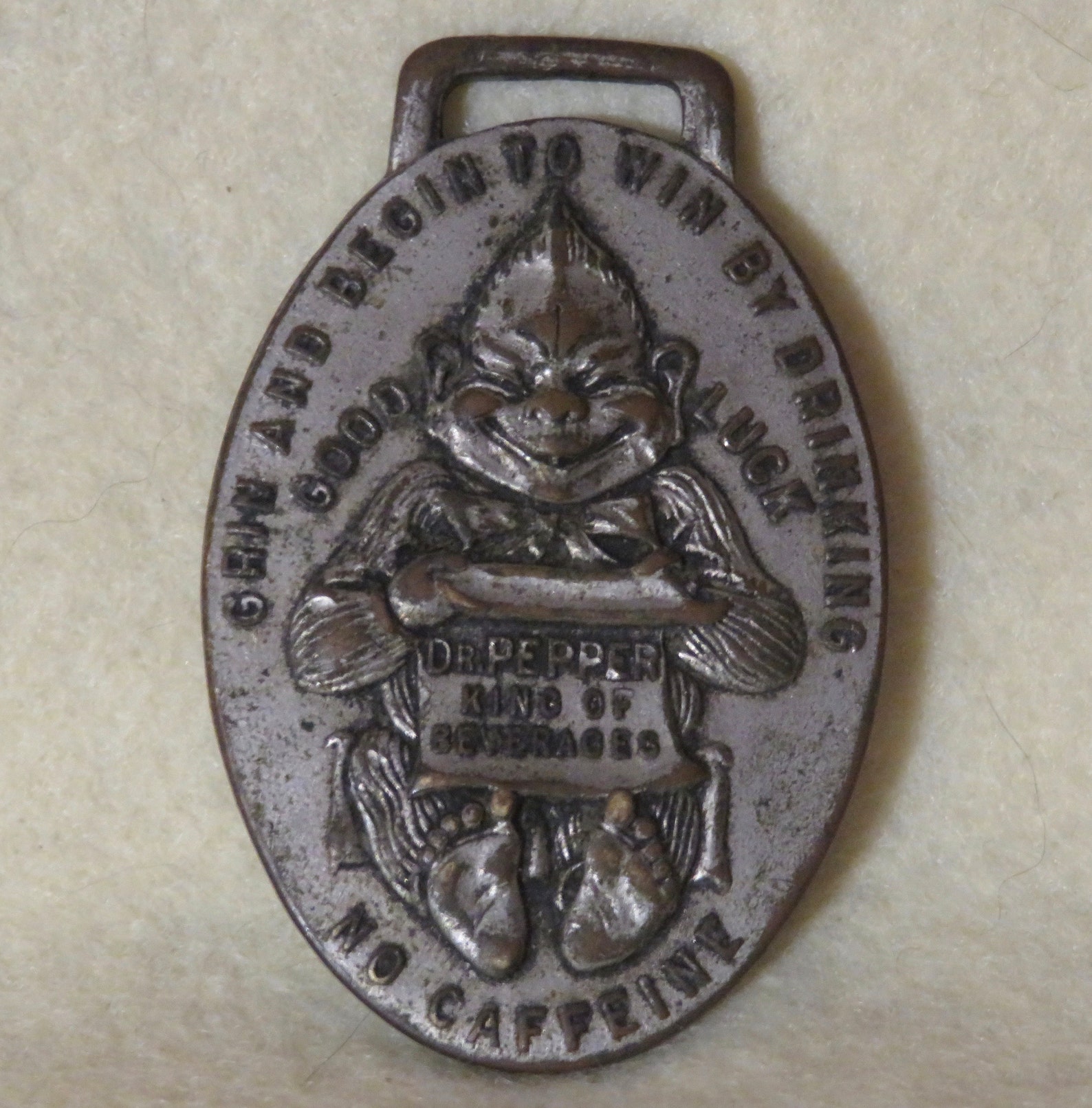 Antique 1900's Dr Pepper Good Luck Billiken Advertising Watch Fob Waco ...