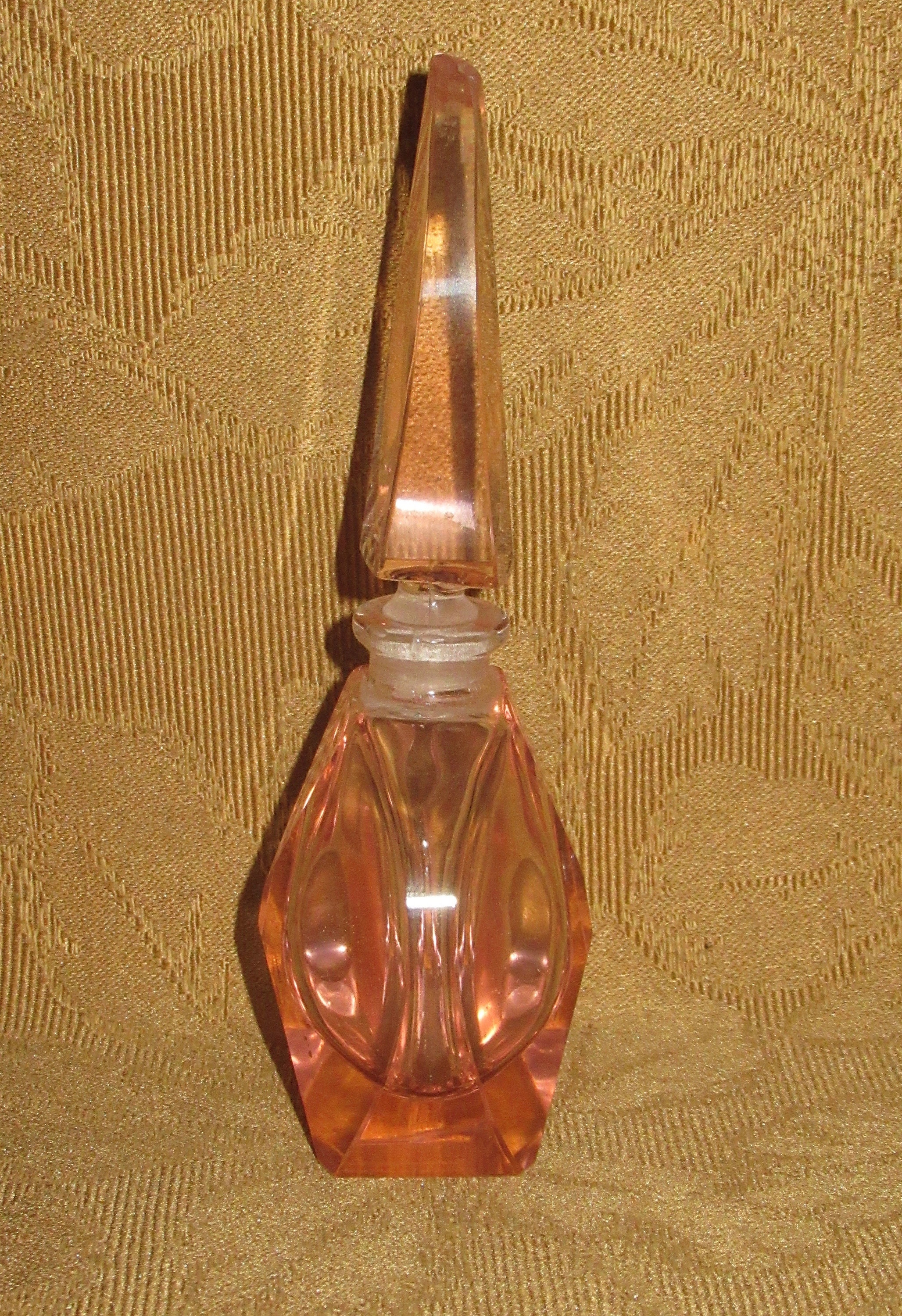 Beautiful Vintage Pink Crystal Perfume Bottle | Etsy