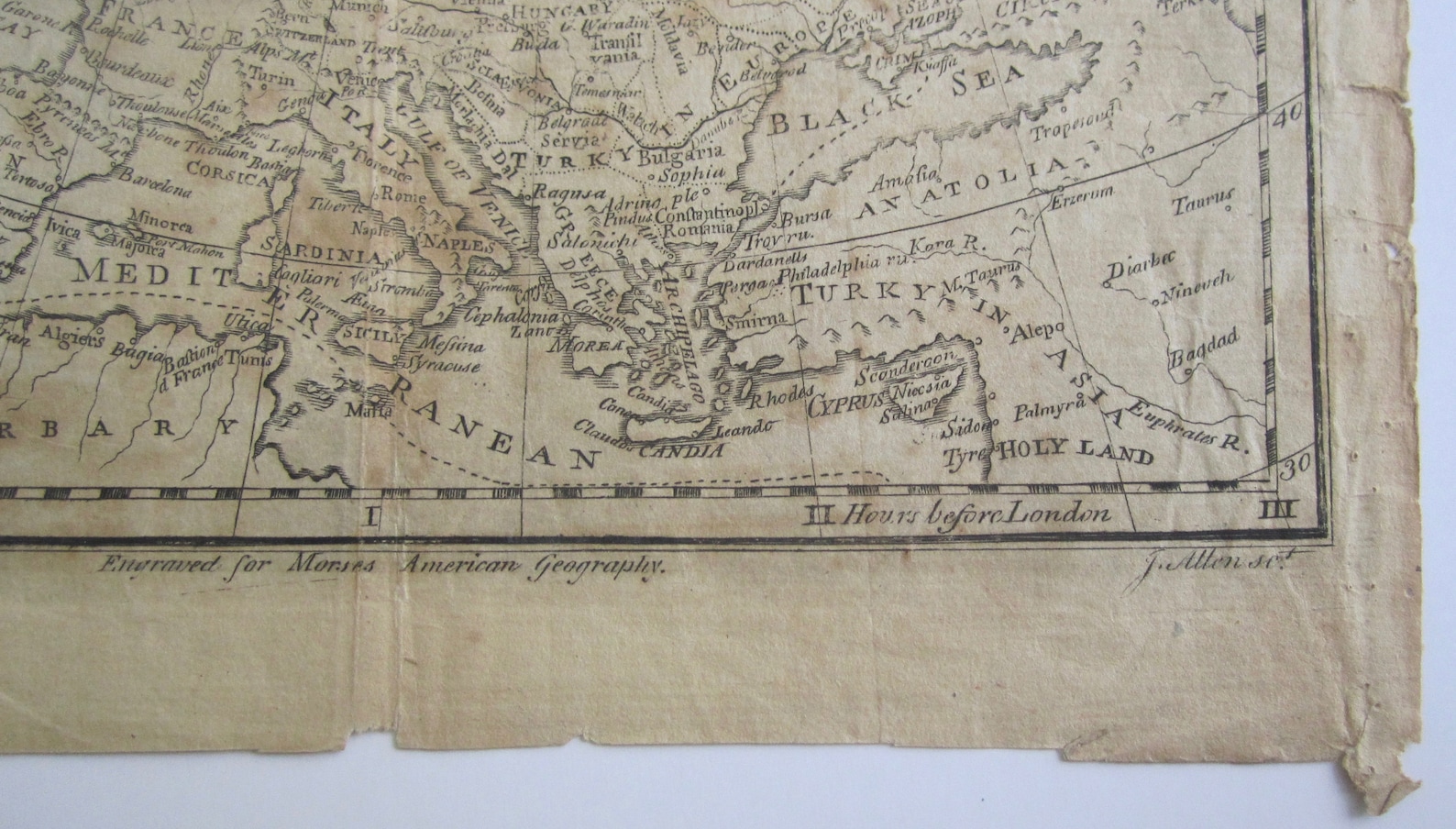 Original 1790's Europe Map by J Allen for Morse's | Etsy