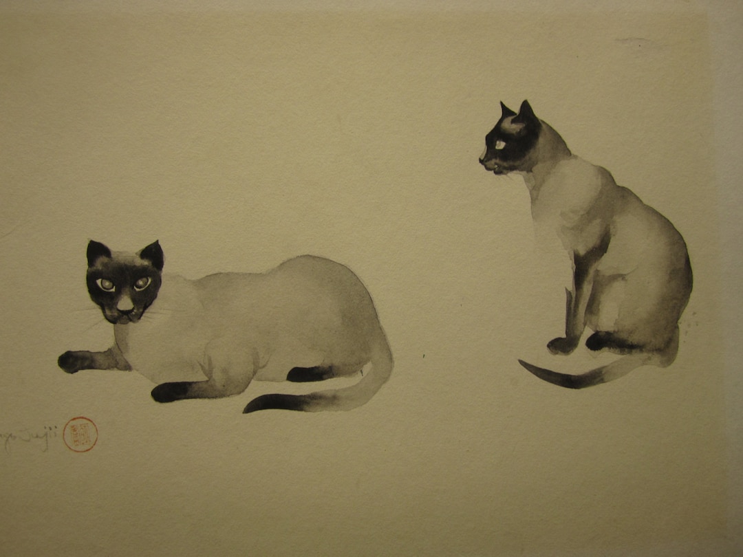 Original 1970's Kingo Fujii (1927-2012) Watercolor Painting Japanese ...
