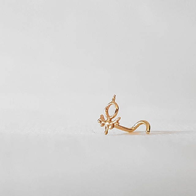 Solid Gold Nose Stud Gold Nose Pin Nose Screw Nose Studs | Etsy