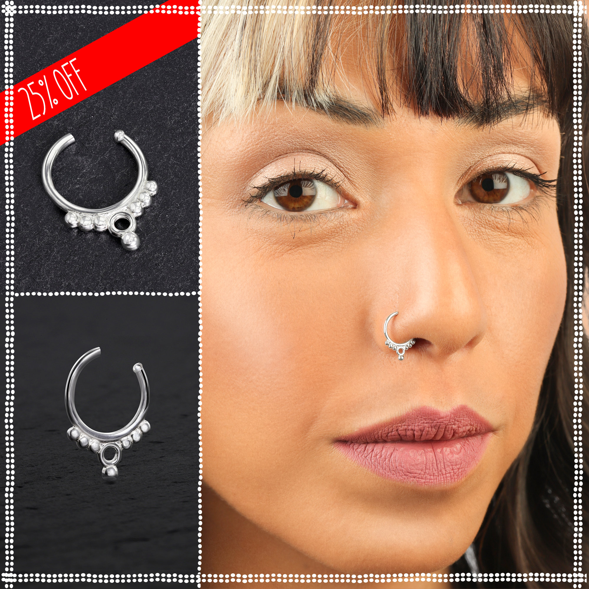 Fake Nose Ring Fake Nose Ring Hoop Fake Nose Piercing | Etsy