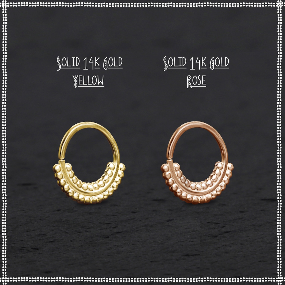 Solid 14k Gold Septum Jewelry Gold Septum Ring Nose Ring | Etsy