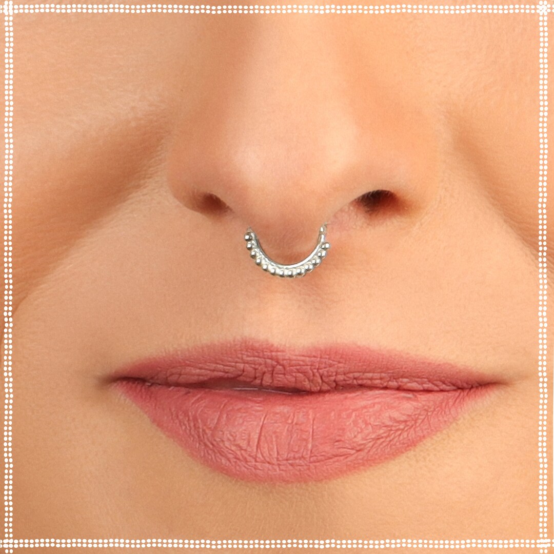 Tribal Septum Ring Septum Jewelry Septum Clicker Sterling Silver Septum