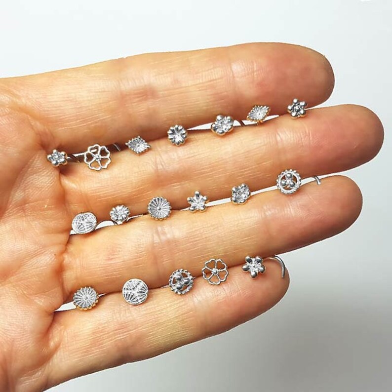 Silver Nose Stud Nose Pin Nose Bone India Nose Stud Tribal | Etsy