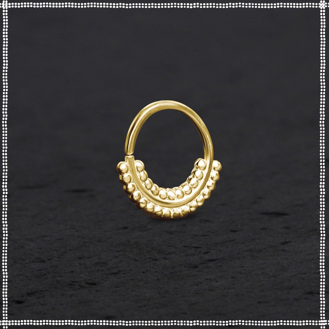 Gold Septum Ring | 14k Septum | Septum Jewelry | Tribal Septum | Septum ...
