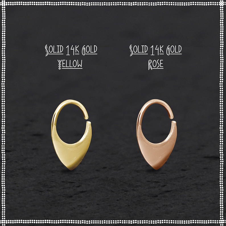 Rose Gold Septum Ring 14k Septum Triangle Septum Jewelry - Etsy