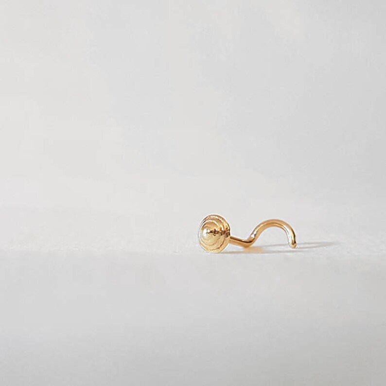 Solid Gold Nose Pin Gold Nose Stud Nose Screw Nose Studs | Etsy