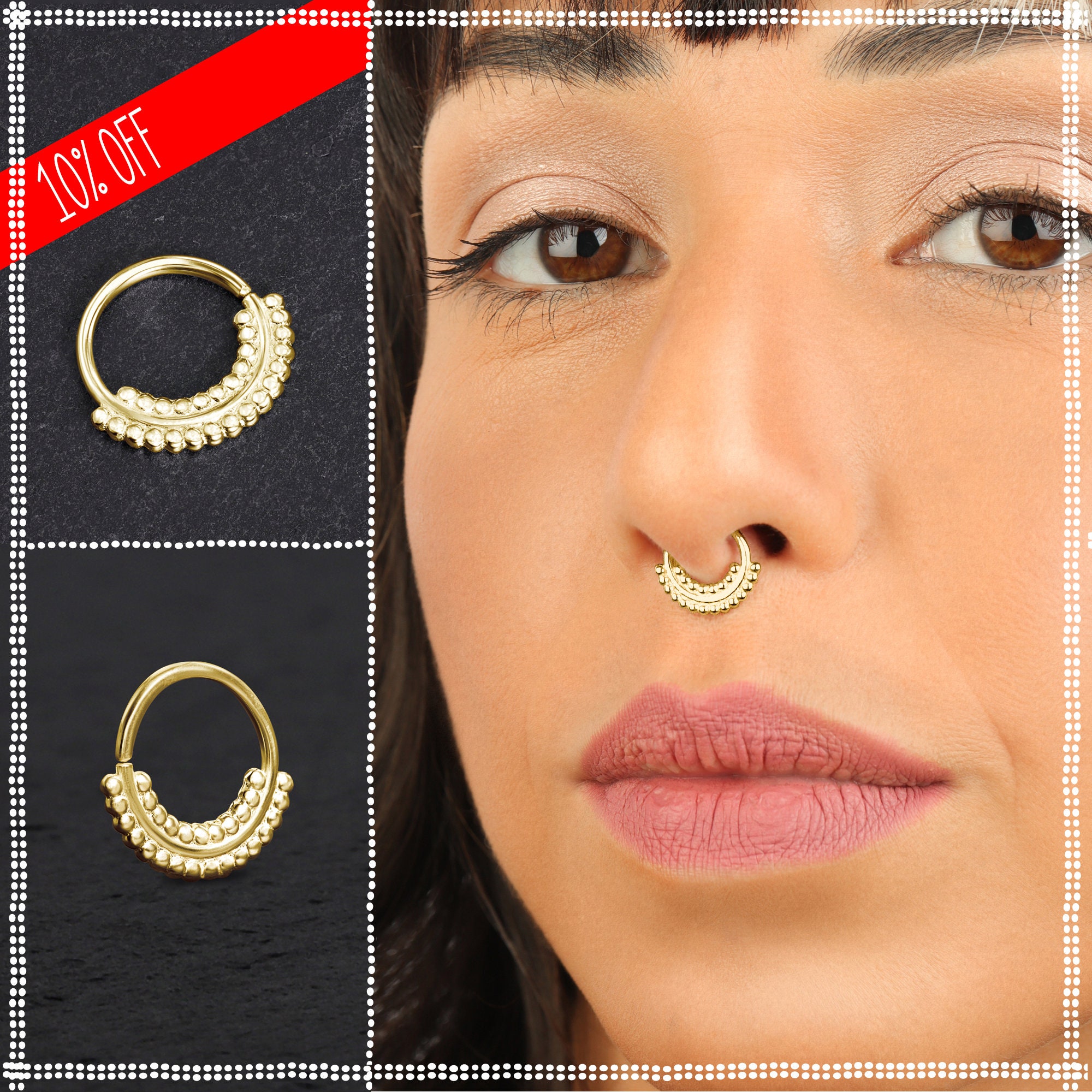14k Septum Gold Septum Jewelry Tribal Septum Ring Septum | Etsy