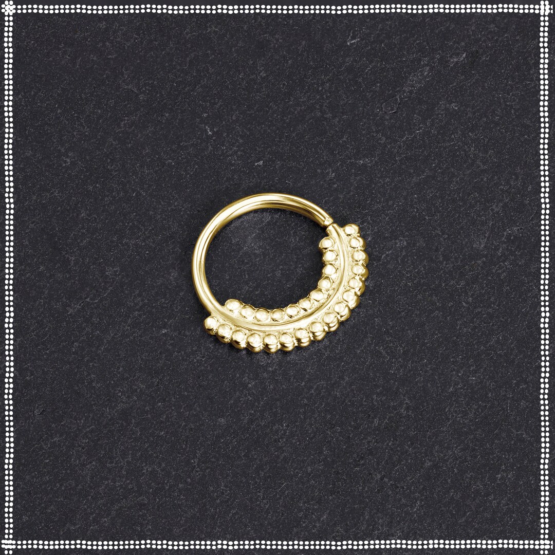 14k Septum | Gold Septum Ring | Tribal Septum Ring | Nose Ring ...