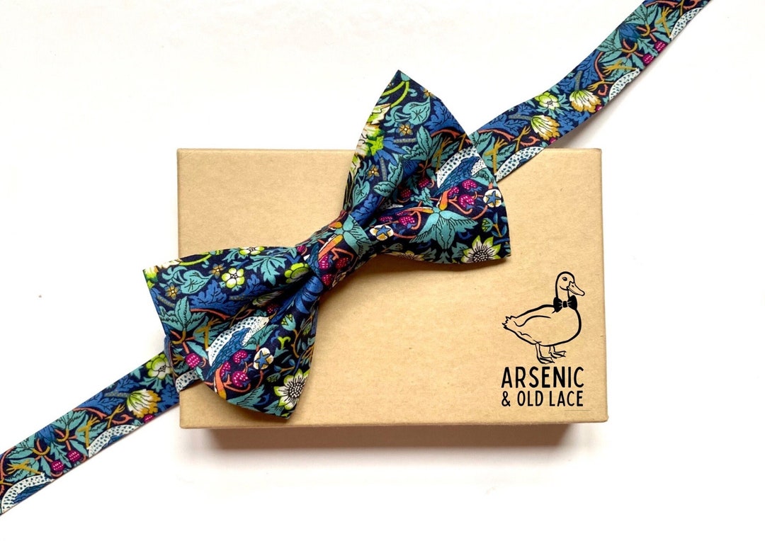 Men's Liberty Strawberry Thief Bow Tie: Handmade Cotton, Self-tie or ...