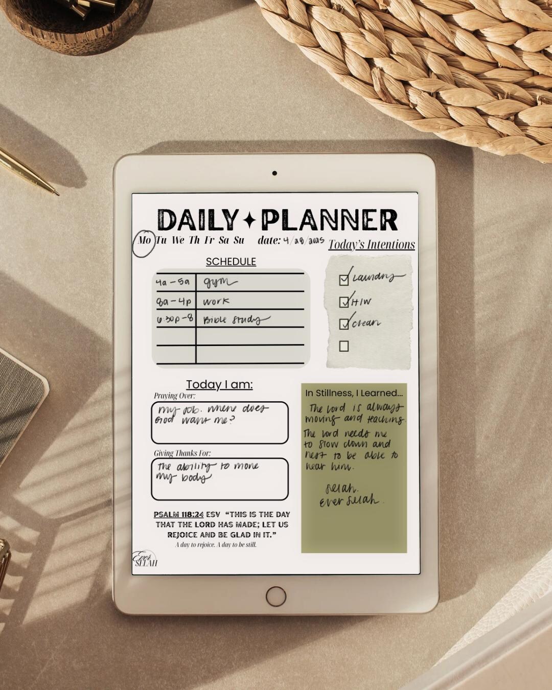 Faith-based Daily Planner | Printable Christian Daily Planner for Women ...