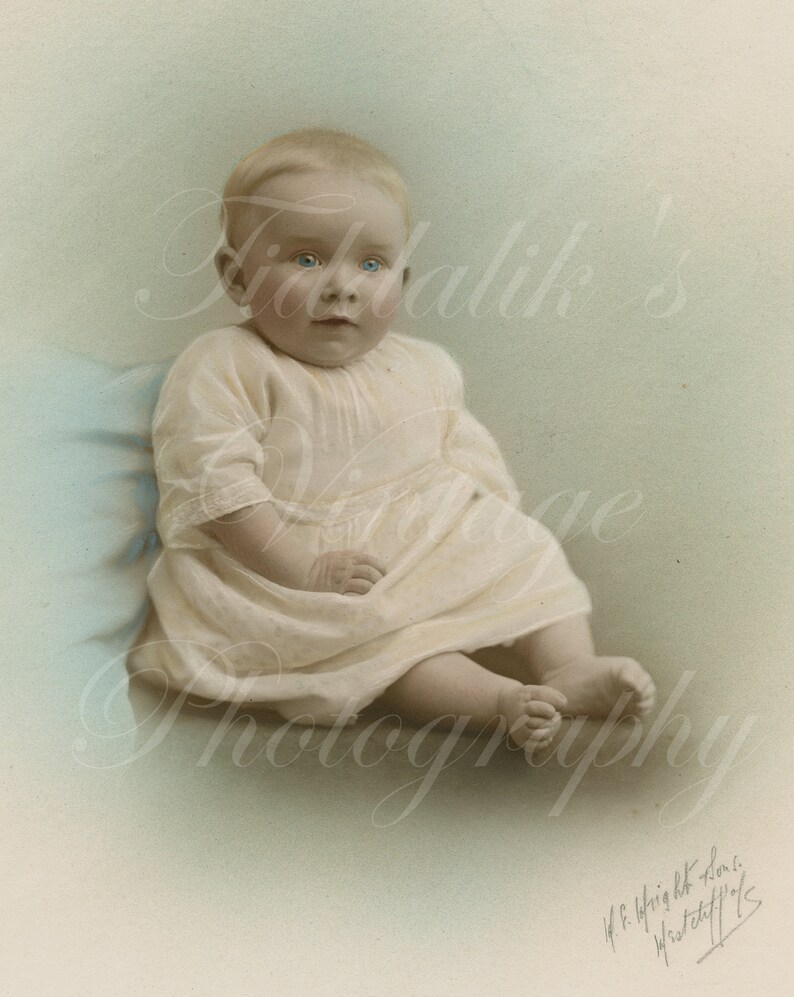 Stunning Hand Coloured Baby Boy Vignette Portrait 1920s - Etsy