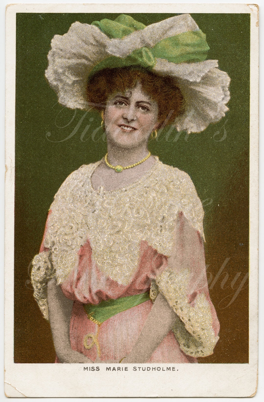 Edwardian Actress, Singer Marie Studholme Tinted Antique Postcard ...