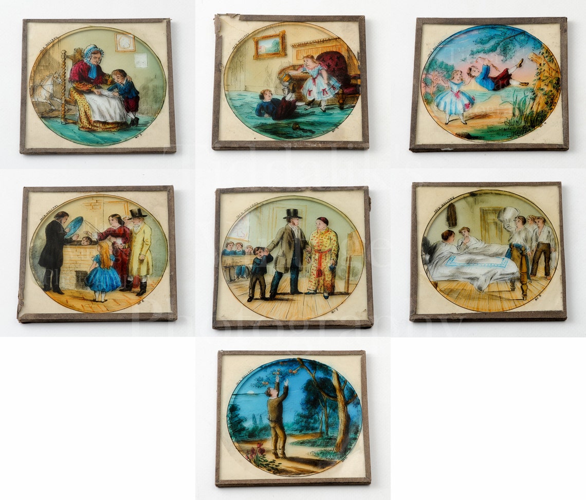 Set of 7 Antique Magic Lantern Glass Slides Jack Holiday - Etsy