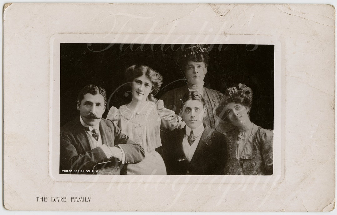 The Dare Family, Edwardian Actress, Actor ~ Antique Vintage Postcard ...