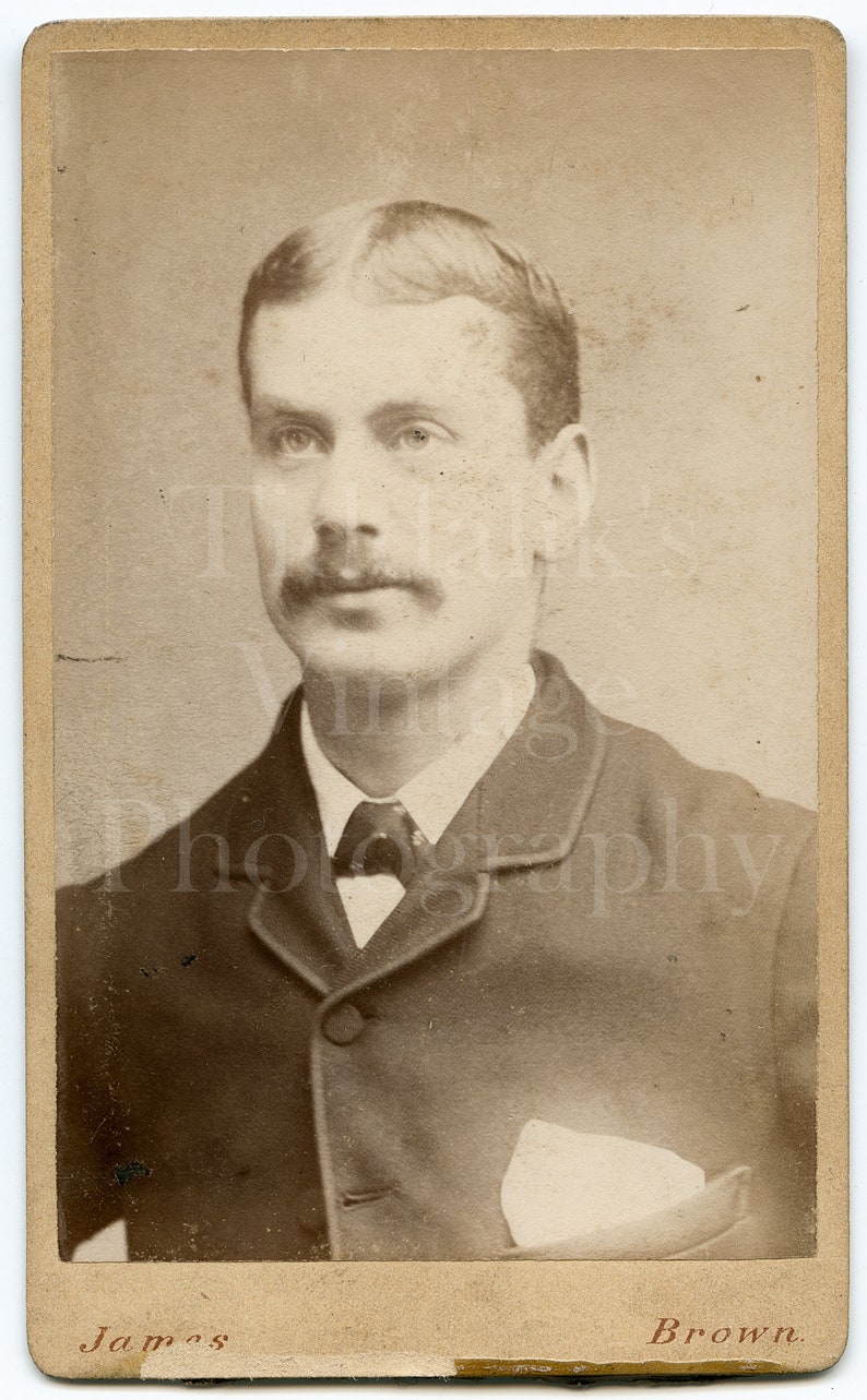 CDV Photo Victorian Young Handsome Man Mustache Portrait - Etsy