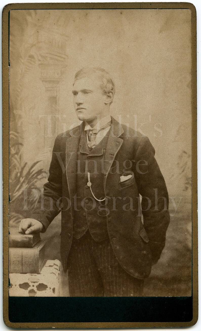CDV Photo Victorian Young Man Standing Portrait 1870s | Etsy