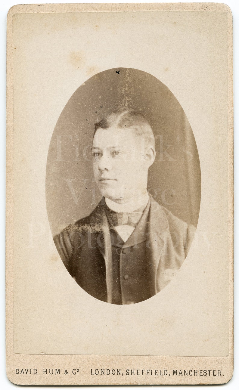Victorian Young Man Oval Masked Portrait CDV Photo David - Etsy