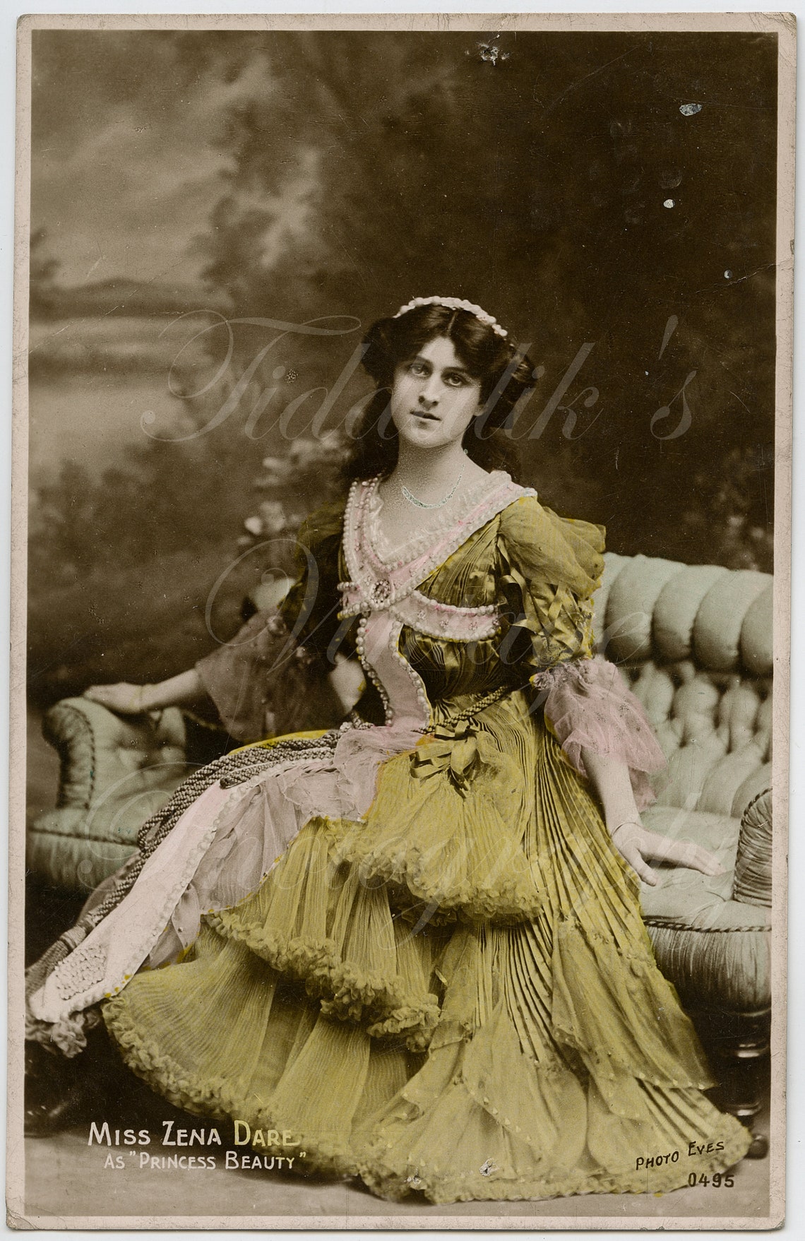 Zena Dare as Princess Beauty Edwardian Actress Hand Tinted - Etsy